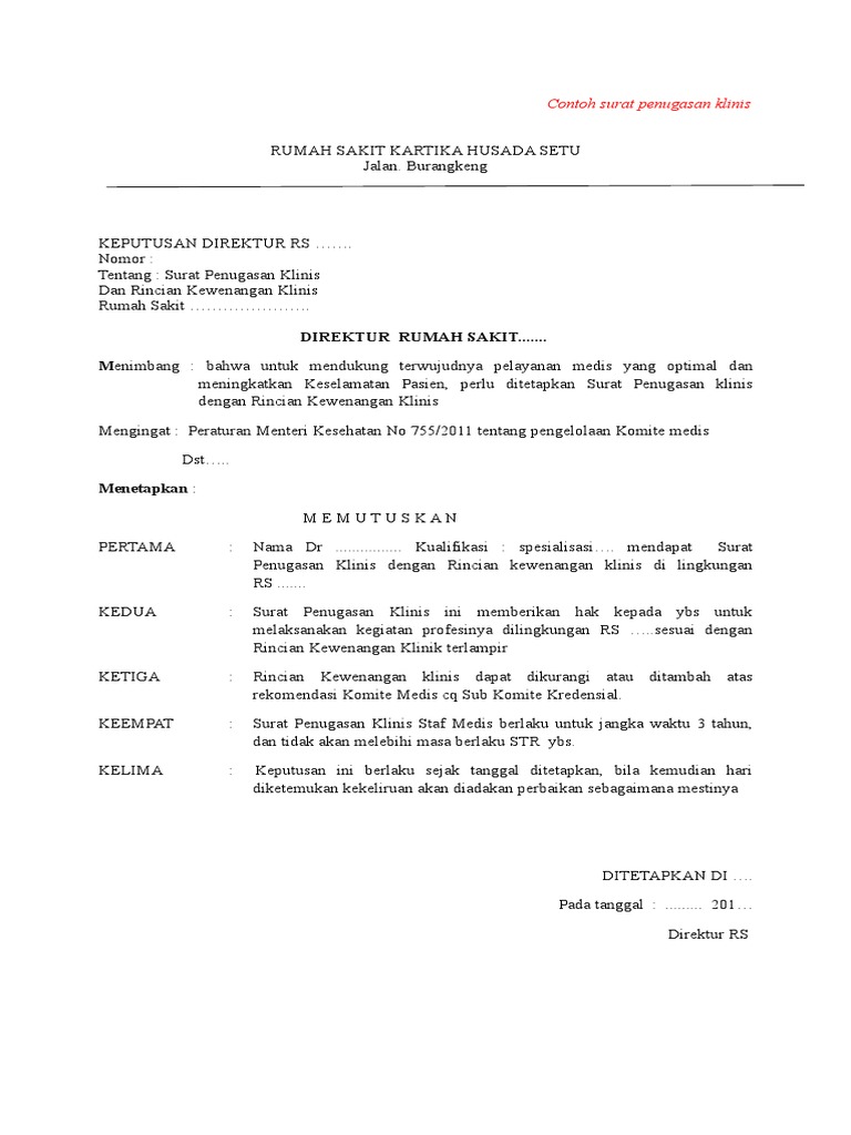 Contoh SPK Dan RKK Serta Rekomedasi KOmite Medis | PDF | Pengembangan ...