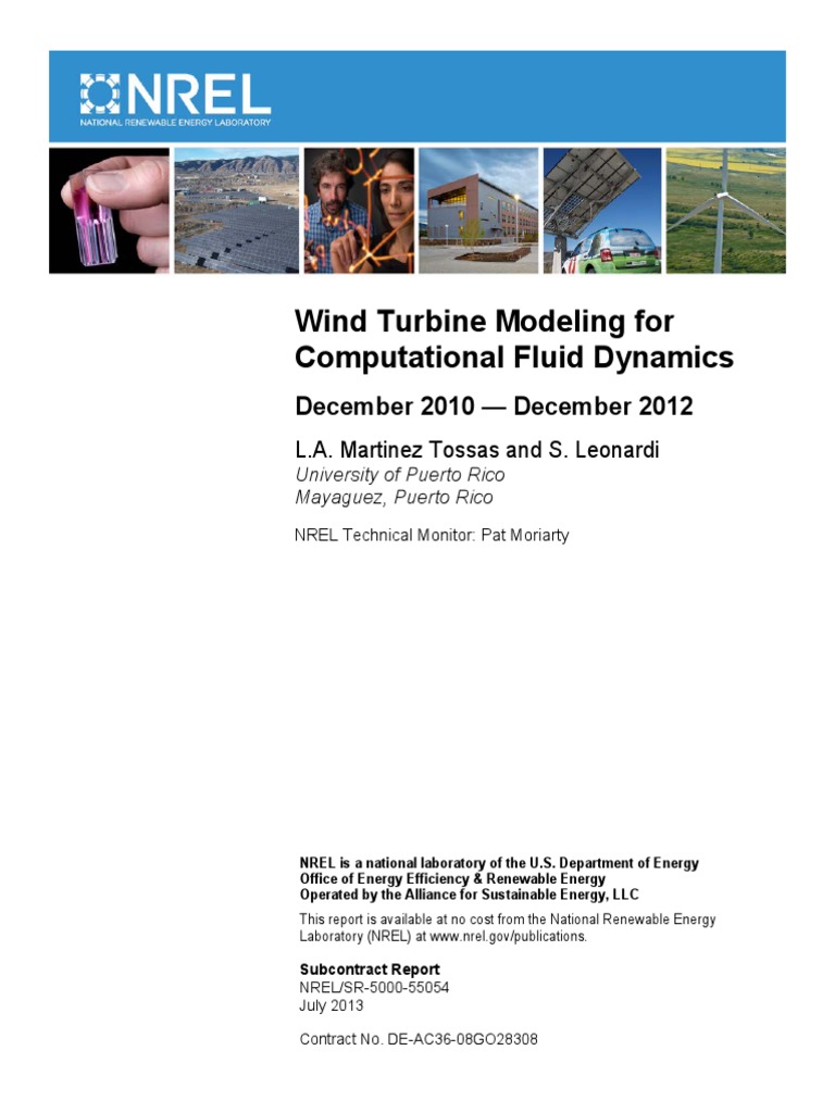 Wind Turbine Modeling For Computational Fluid Dynamics: December 2010 ...