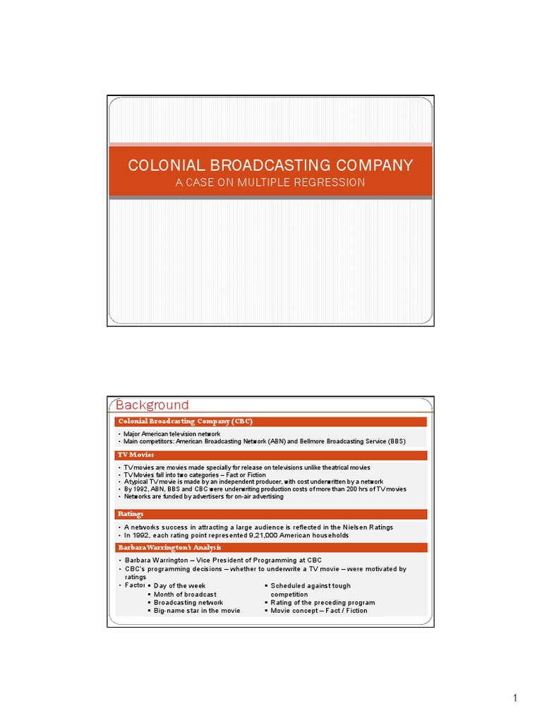 45 Colonial Broadcasting | PDF | Errors And Residuals | Analysis Of ...