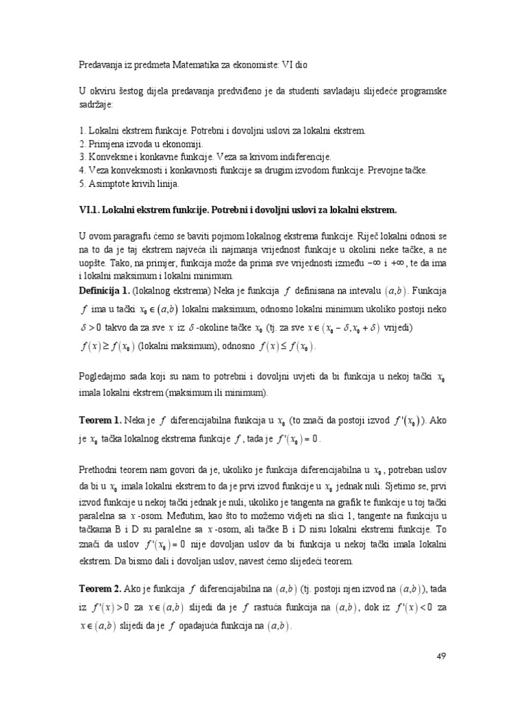 Matematika Predavanja VI Dio | PDF