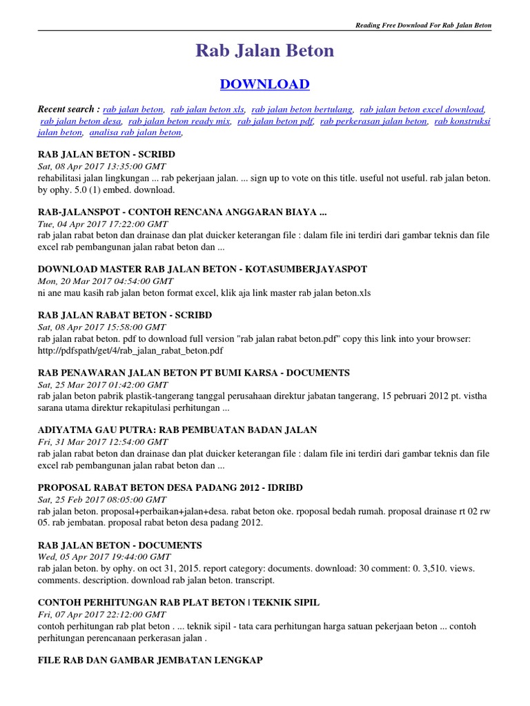 Rab Jalan Beton | PDF