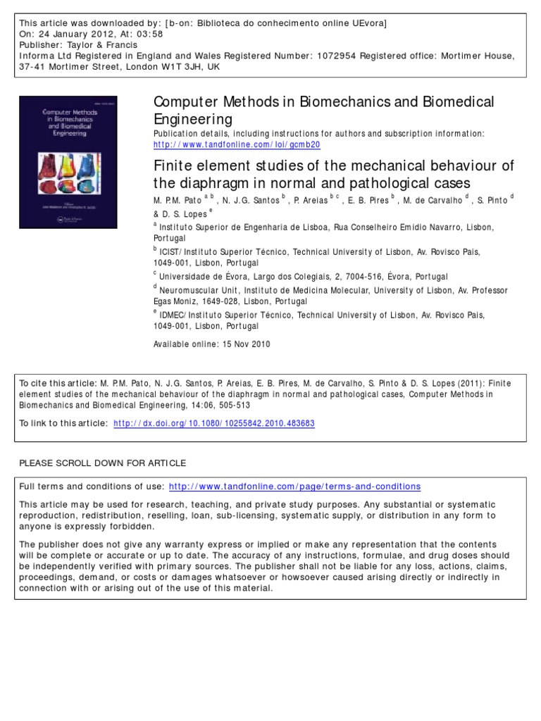 Computer Methods in Biomechanics and Biomedical Engineering | PDF ...