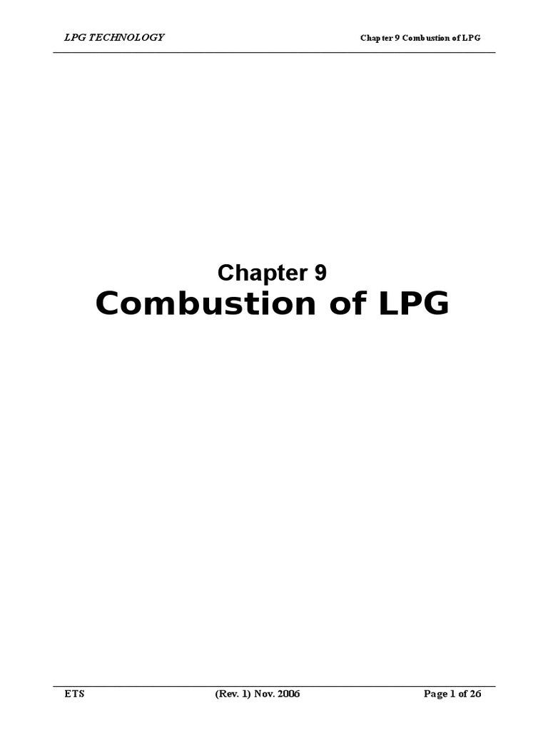 Chapter 9 Combustion of LPG | PDF | Combustion | Chimney