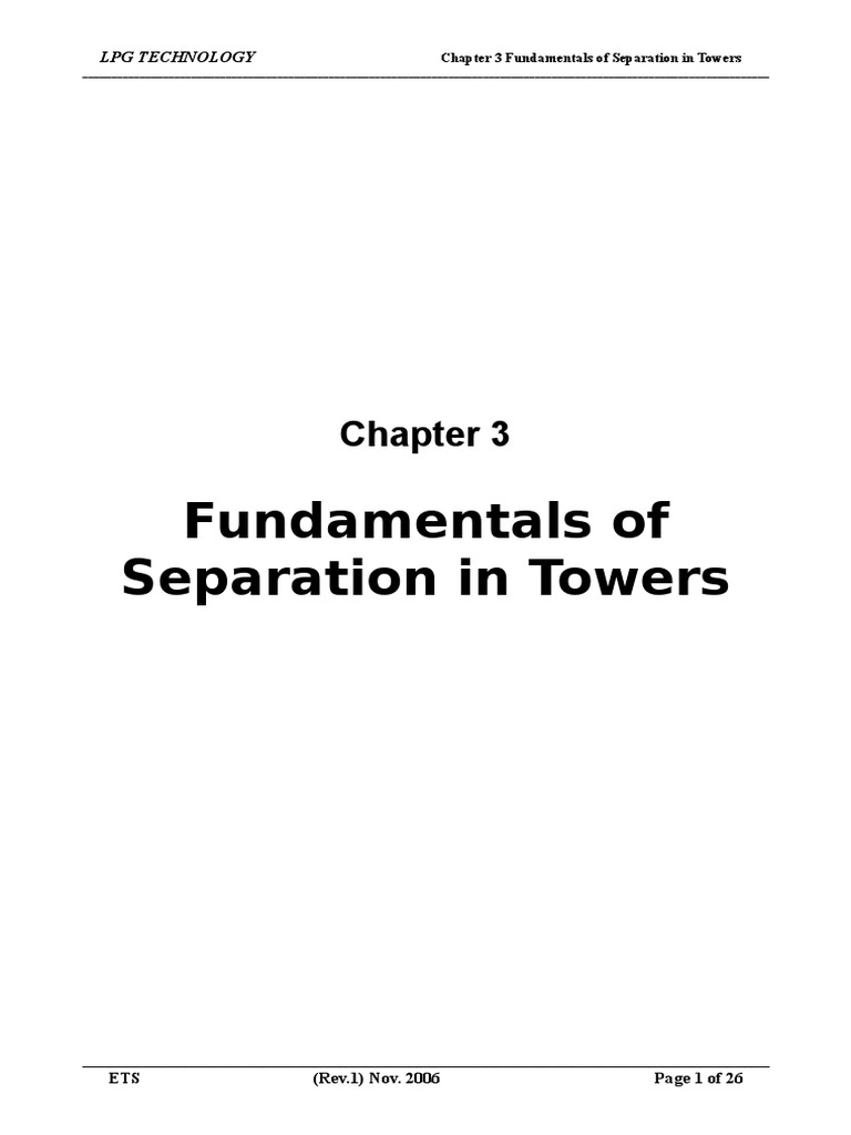 Chapter 3 Fundamentals of Separation in Towers | PDF | Distillation ...