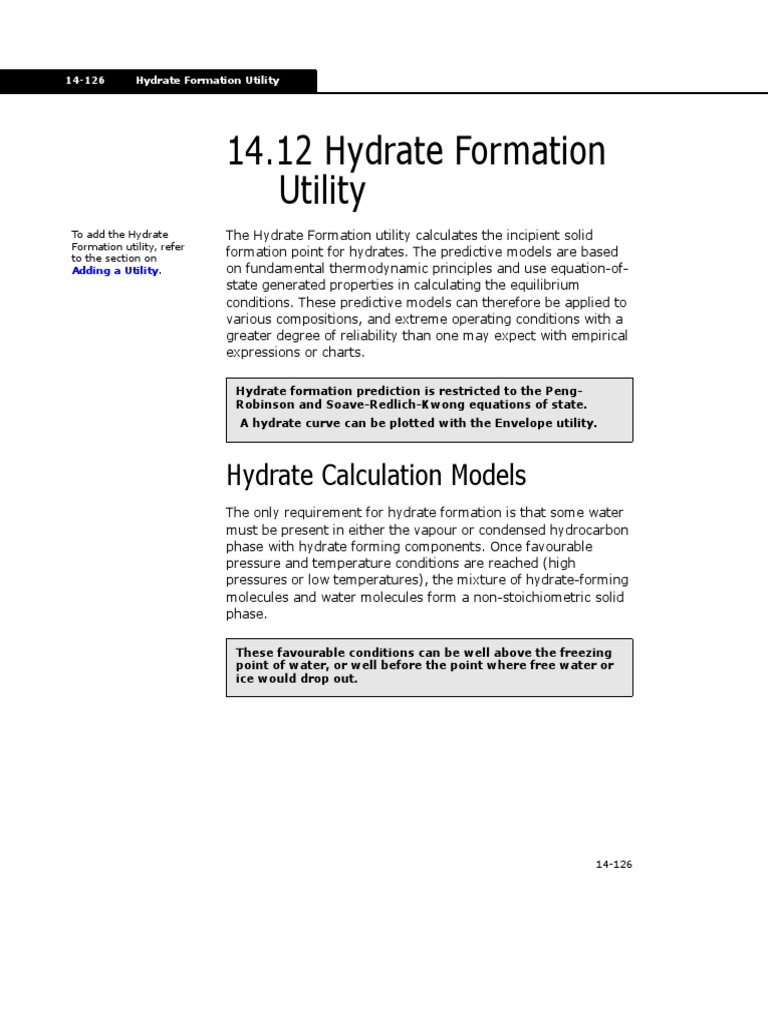 Predicting Hydrate Formation Points Using Thermodynamic Models | PDF ...