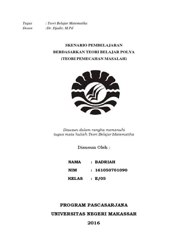 Skenario Pembelajaran Teori Polya | PDF