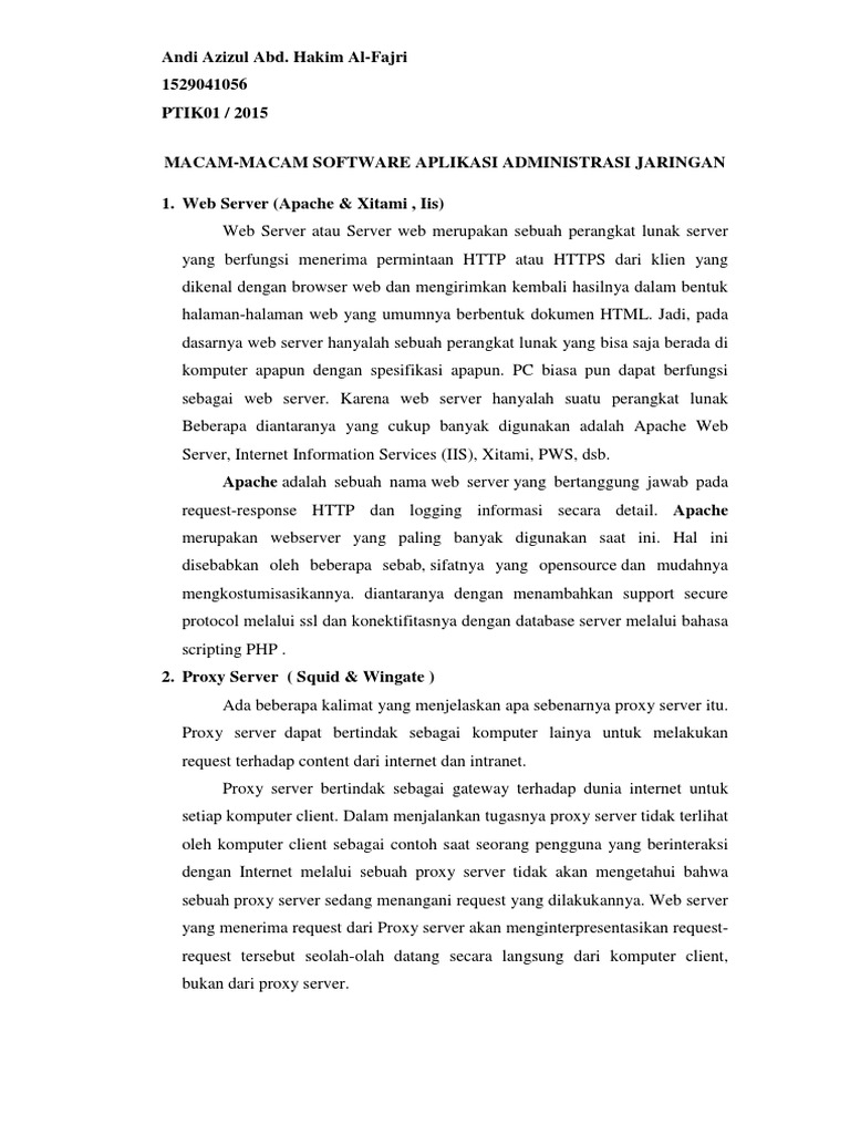 Macam-Macam Software Administrasi Jaringan | PDF | Komputer