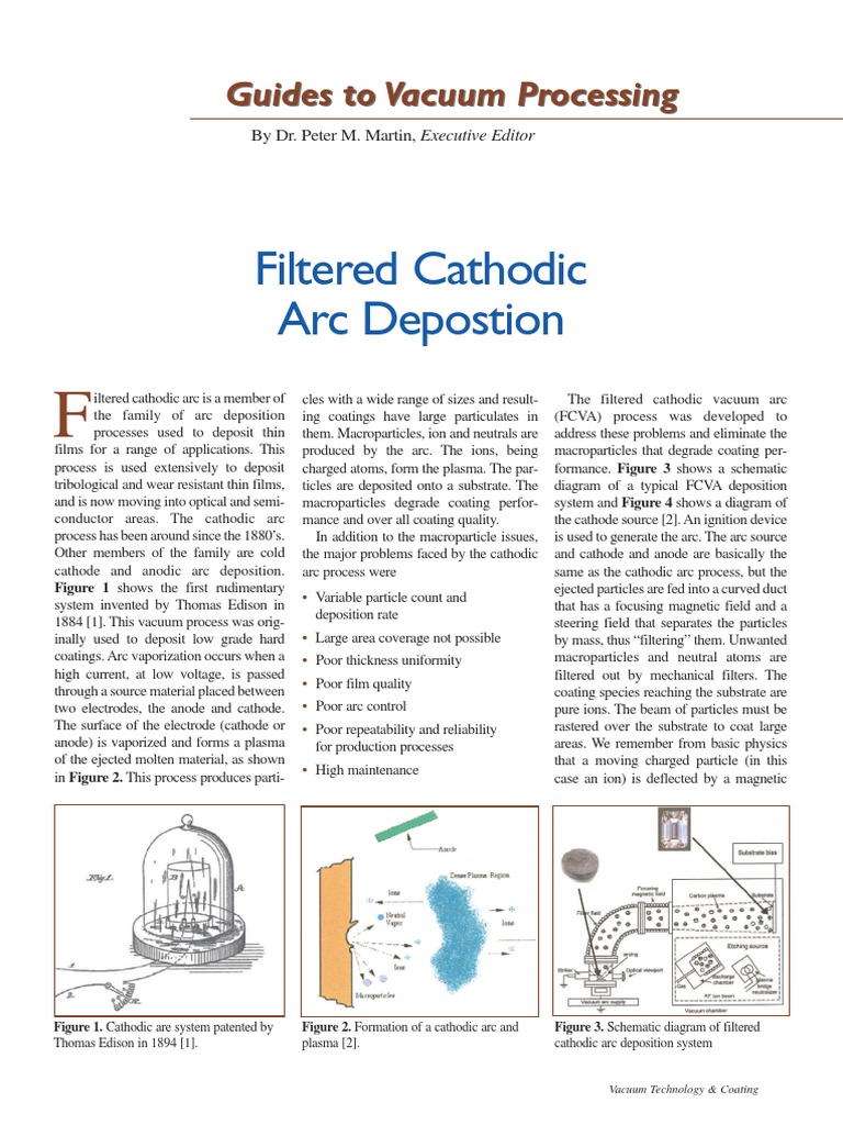 Filtered Cathodic Arc Deposition | PDF | Thin Film | Electric Arc