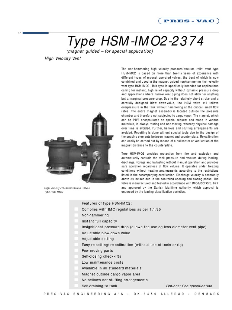 2374 HSM Imo2 | PDF | Valve | Specification (Technical Standard)