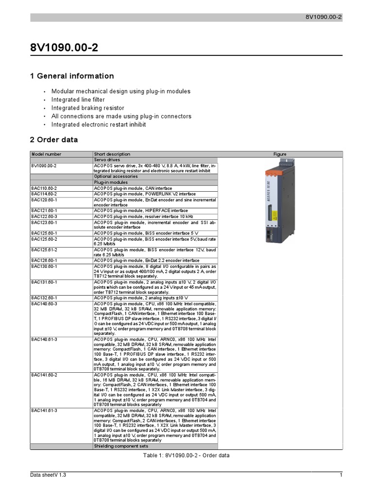 1096 B R Automation 8v1090 00 2 Acopos 1090 | PDF | Relay | Mains Electricity