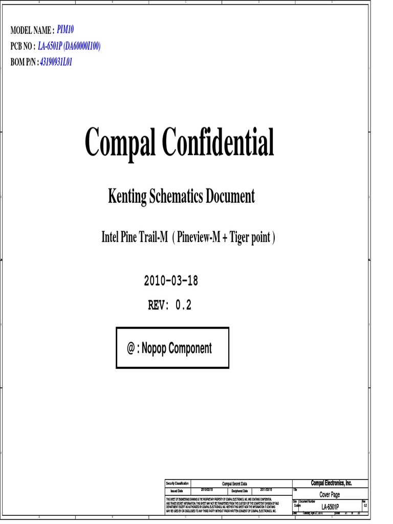 39fc0 Compal LA-6501P | PDF | Classified Information | Usb