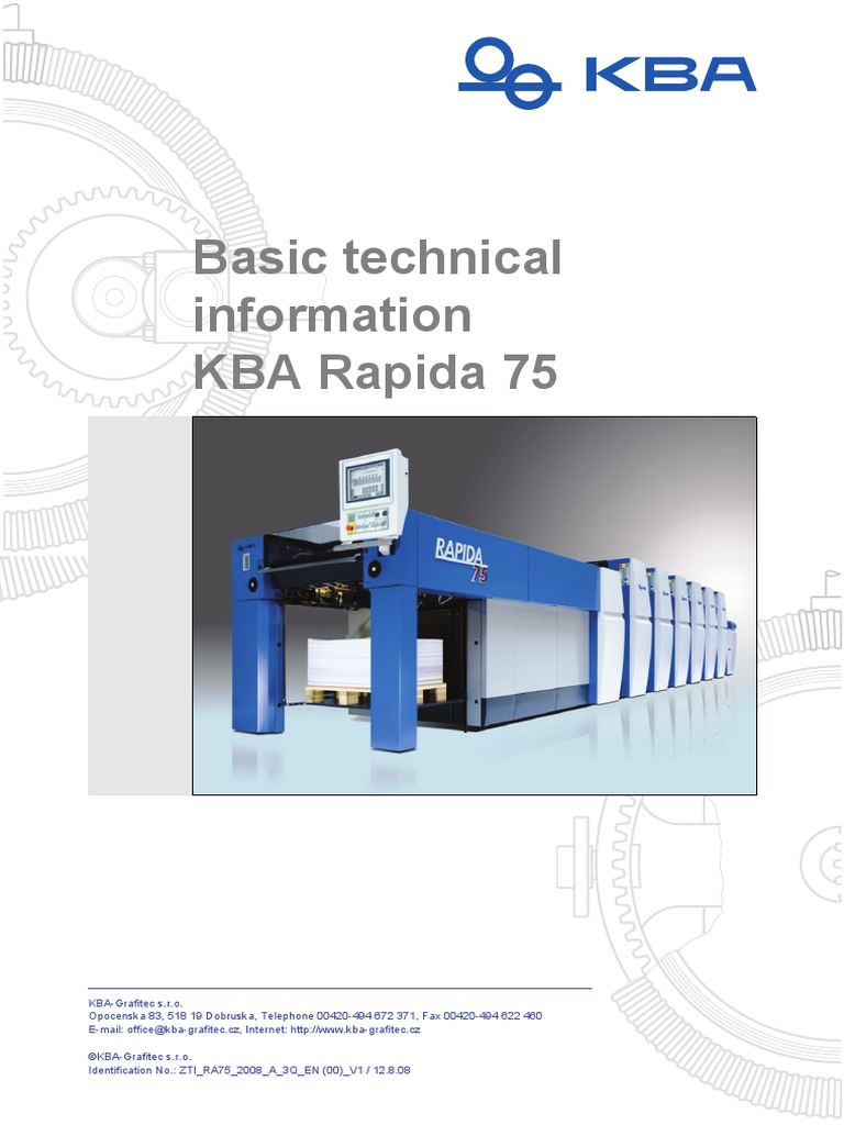 KBA Rapida 75 Basic Technical Information PDF | PDF | Machines | Paper