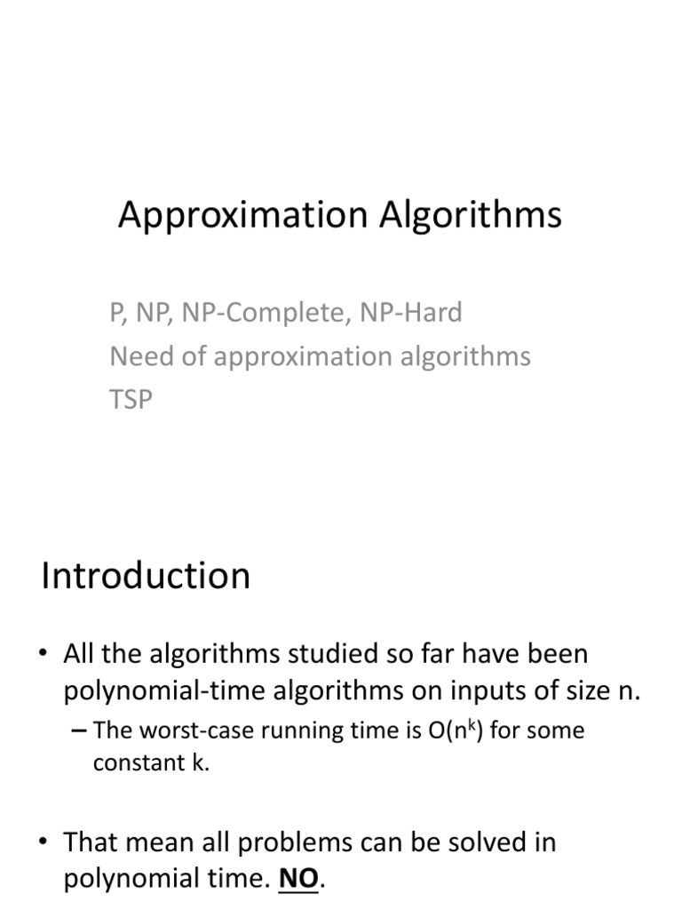 Approximation Algorithms | PDF | Time Complexity | Combinatorics Approximation Algorithms | PDF | Time Complexity | Combinatorics
