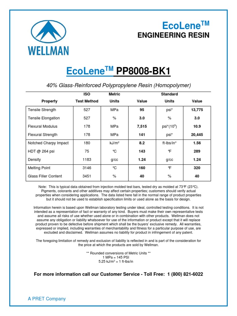 Ecolene Pp8008-Bk1 Data Sheet | PDF | Pascal (Unit) | Materials