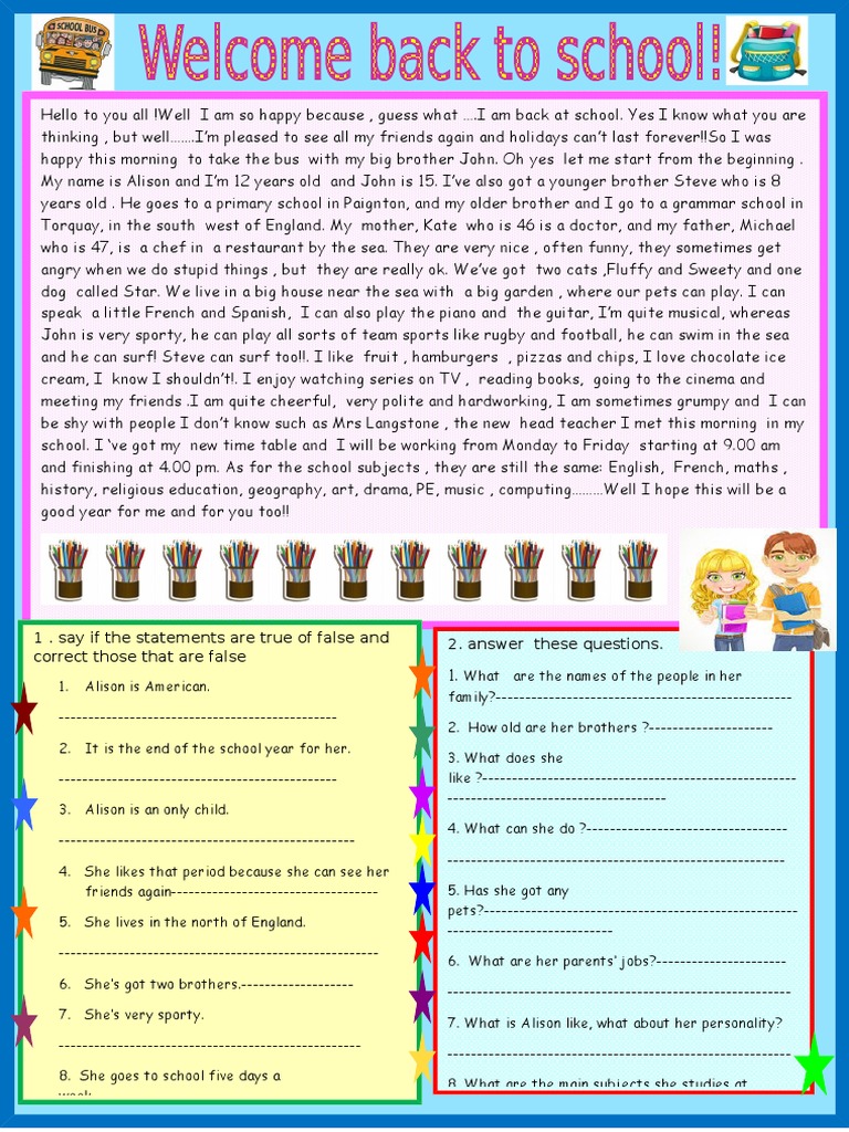 Welcome Back To School | PDF | Leisure