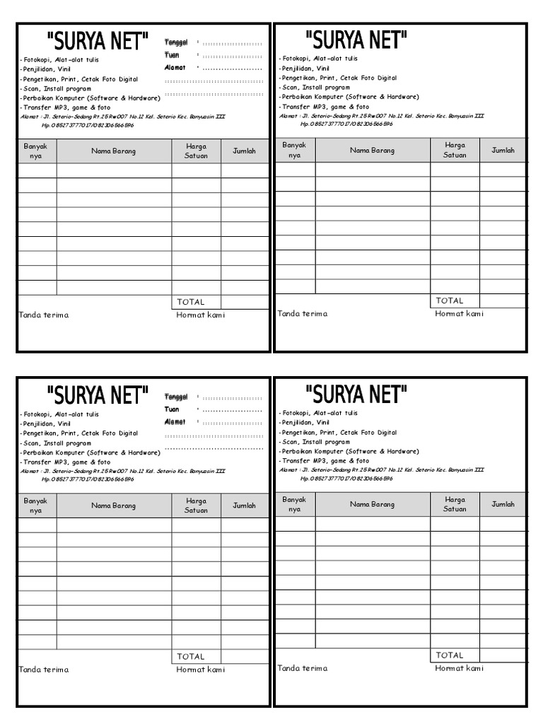 Nota Surya Net A4 | PDF