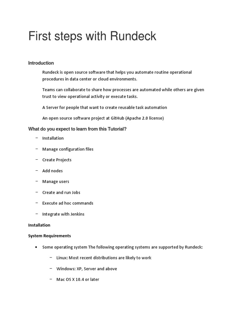 What Is Rundeck | PDF | Installation (Computer Programs) | Operating System