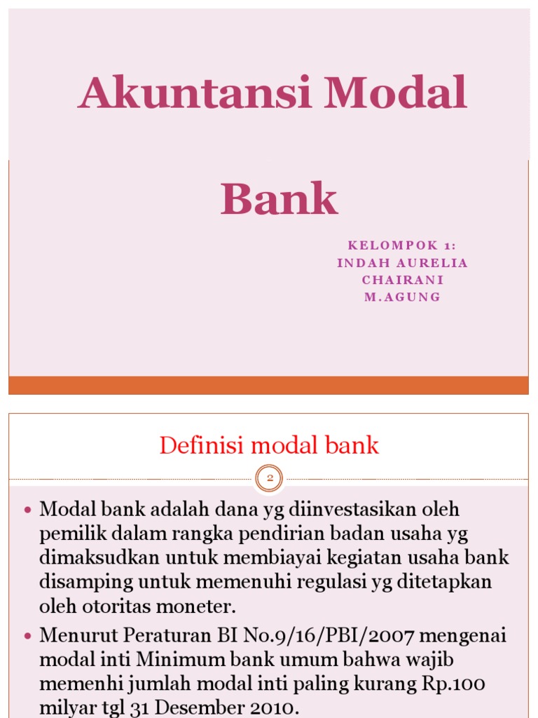 Akuntansi Modal Bank | PDF