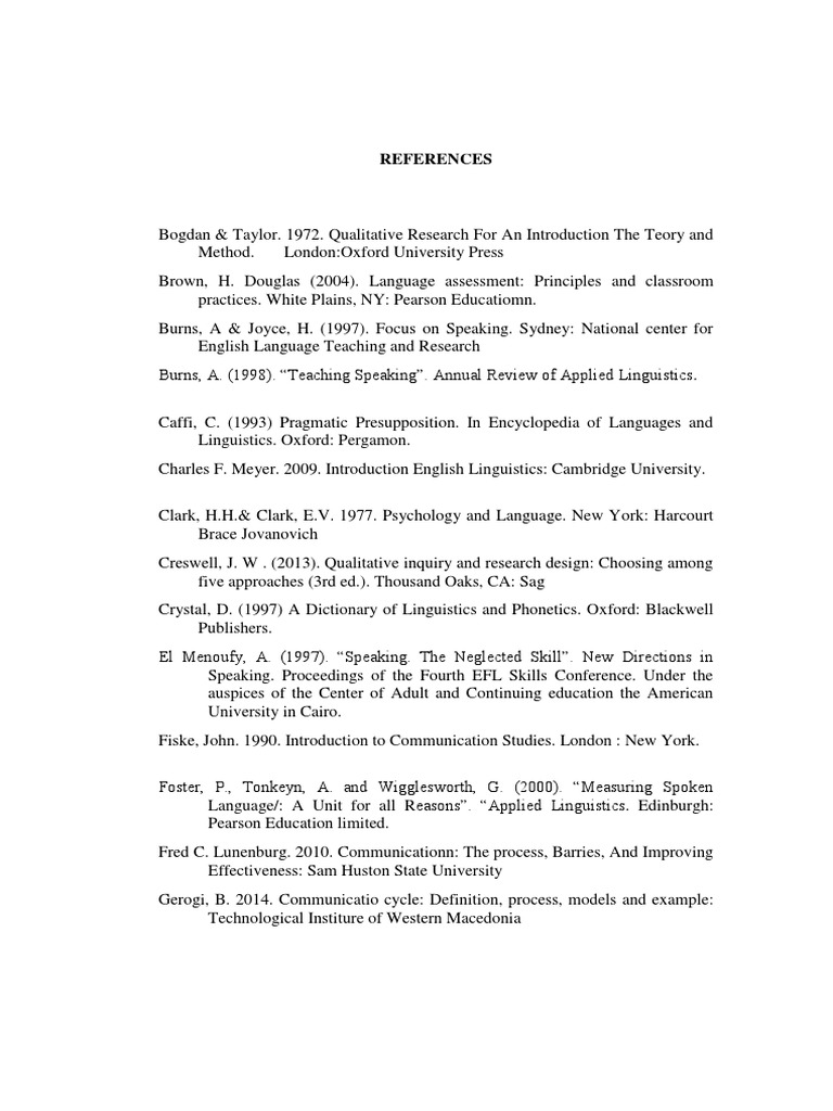 References | PDF | English As A Second Or Foreign Language | Linguistics