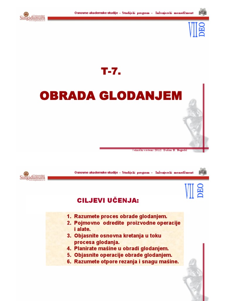 Obrada Metala Glodanjem PDF | PDF