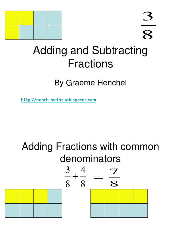 Adding and Subtracting Fractions | PDF | Fraction (Mathematics ...