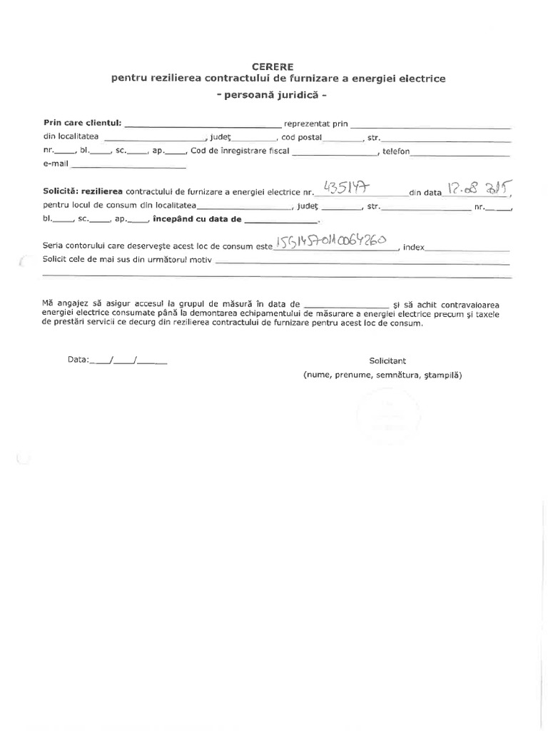 Acord de reziliere contract Acord de reziliere contract
