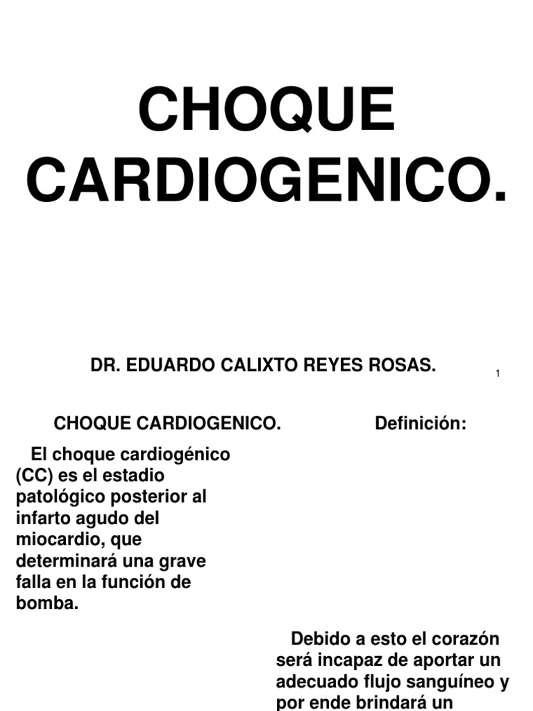 Choque Cardiogénico | PDF | Corazón | Infarto de miocardio