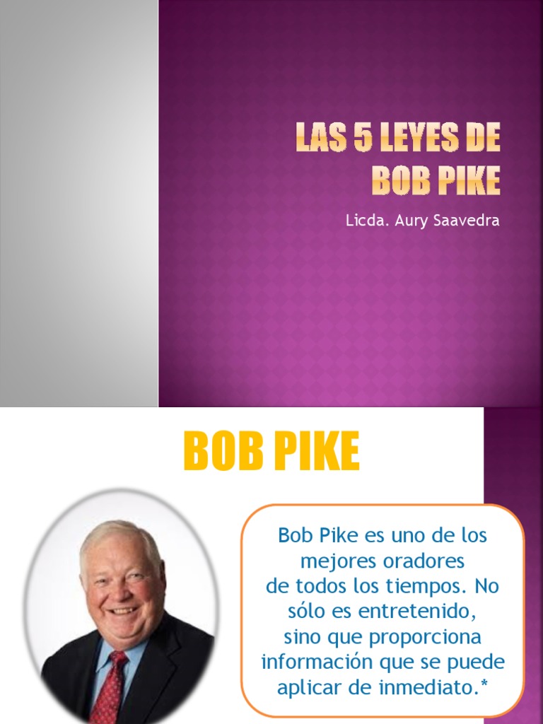 Bob Pike: Orador y Educador Impactante | PDF