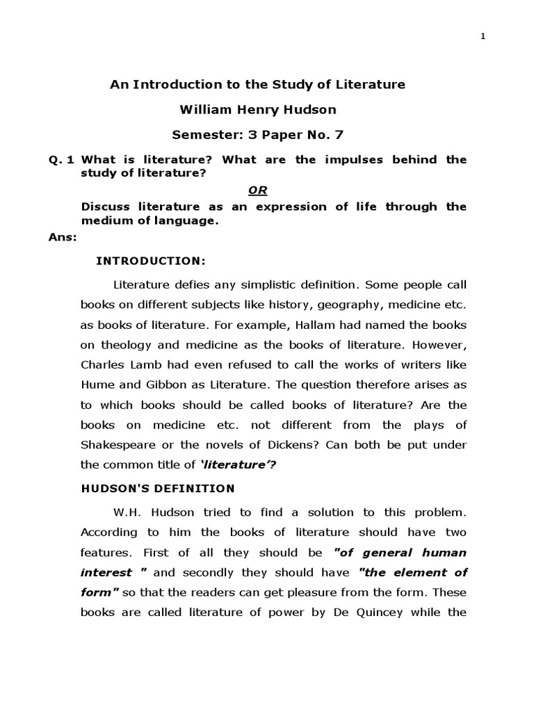 3121an Introduction To The Study of Literature (Chapter - 1) | PDF ...