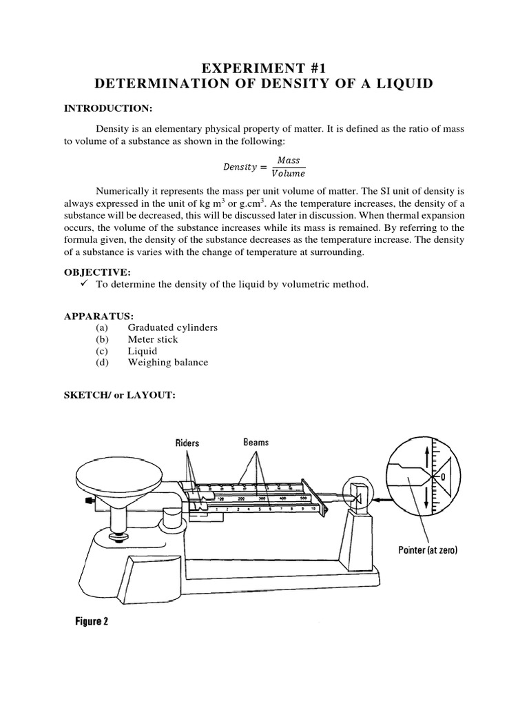 Liquid Density Determination Experiment | PDF