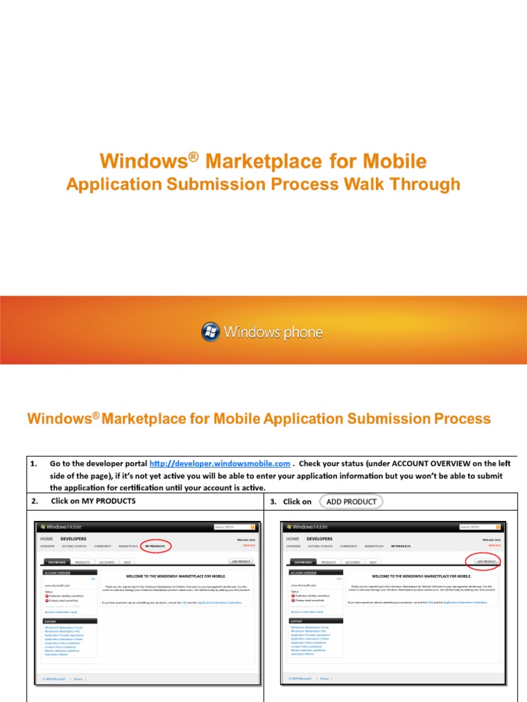 Windows Marketplace For Mobile Application Submission Walk Through ...