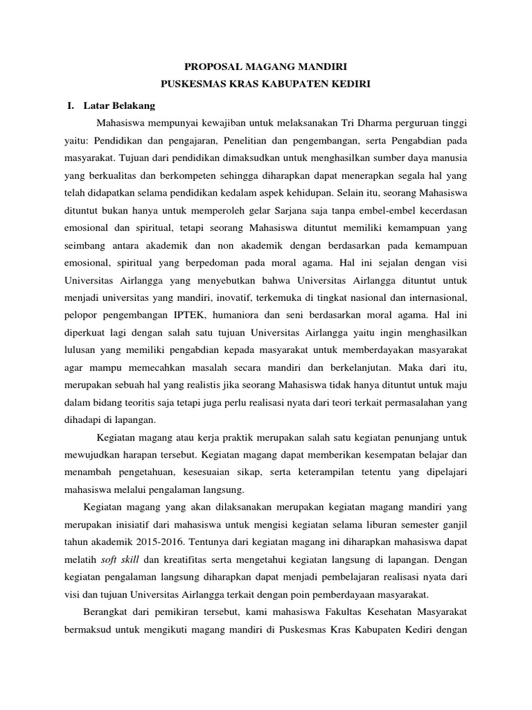 Proposal Magang Mandiri | PDF