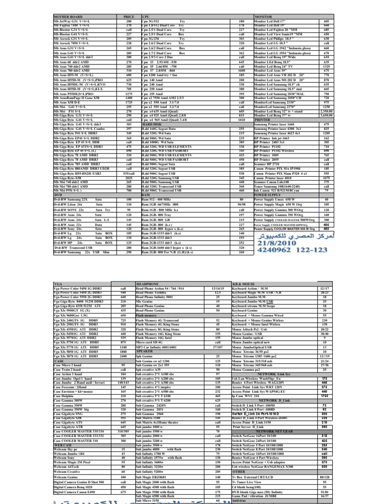 Computer Hardware Price List | PDF | Wireless Access Point | Computer ...