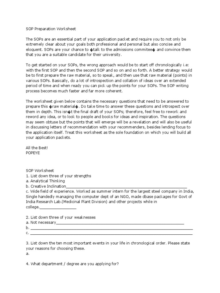 Preparing a Strong Foundation: A Guide to Developing an Effective SOP ...