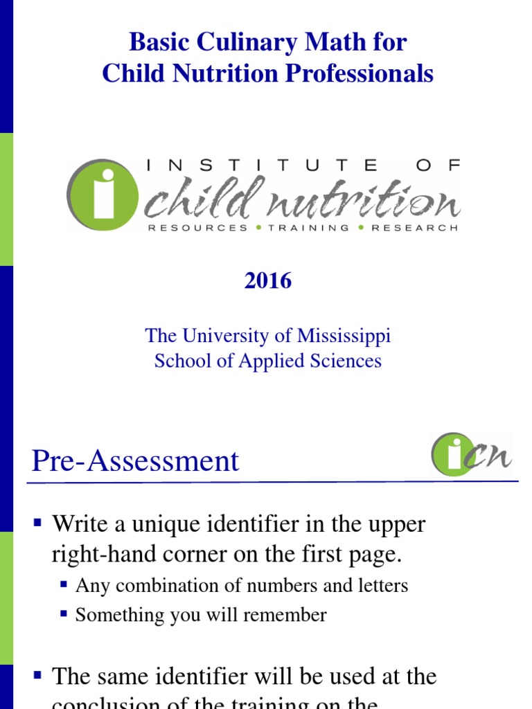 Culinary Math Guide for Child Nutrition | PDF | Teaspoon | Fraction ...