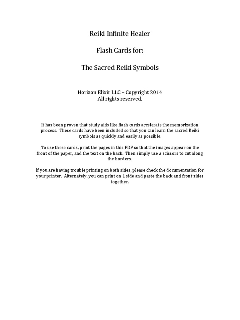 Flash Cards - Reiki Symbols | PDF | Religious Belief And Doctrine ...