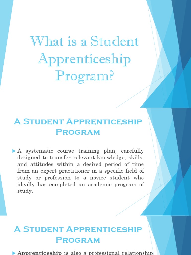 Student Apprenticeship Program Guide | PDF | Apprenticeship | Mentorship