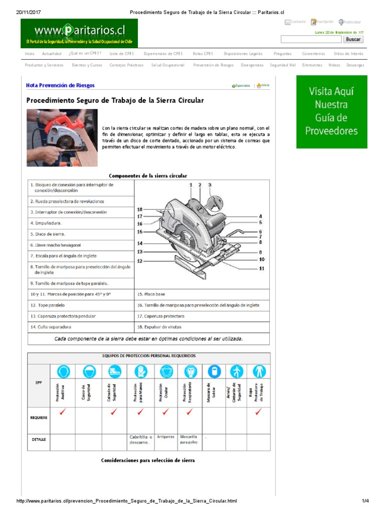 Procedimiento Seguro de Trabajo de La Sierra Circular | PDF | Soldadura | Construcción