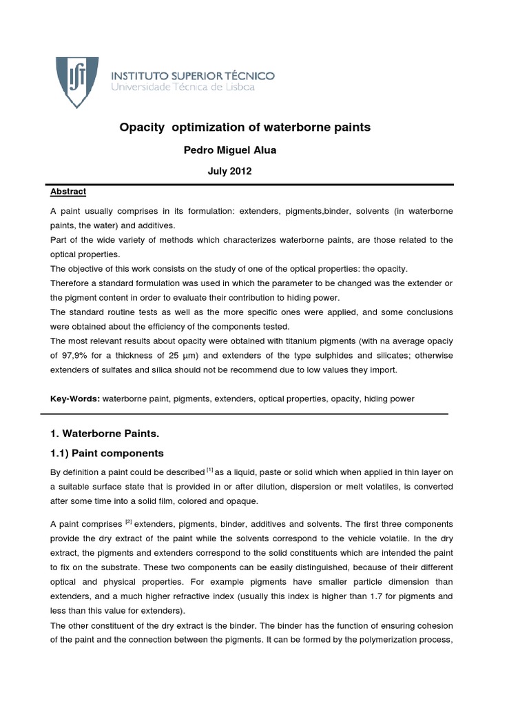 Pigment For TiO2 Extender | PDF | Paint | Color