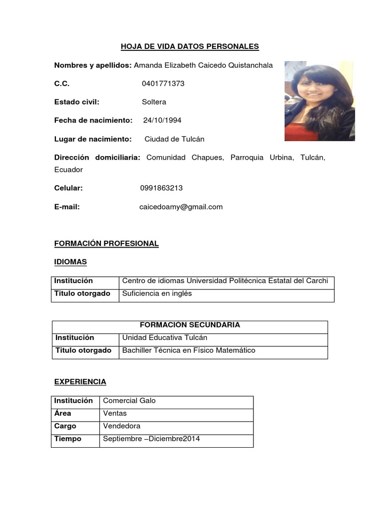 Curriculum Amanda | PDF