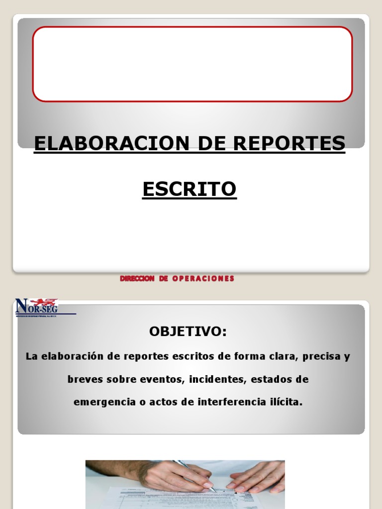 A Elaboración de Reportes Escrito | PDF | Información | Business