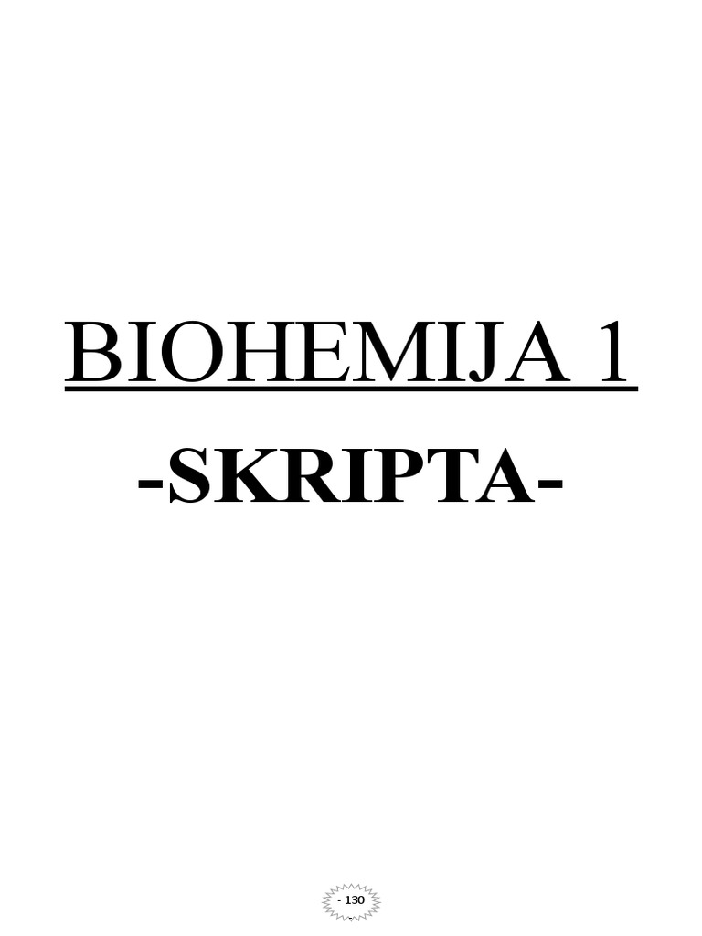 BIOHEMIJA - Skripta | PDF