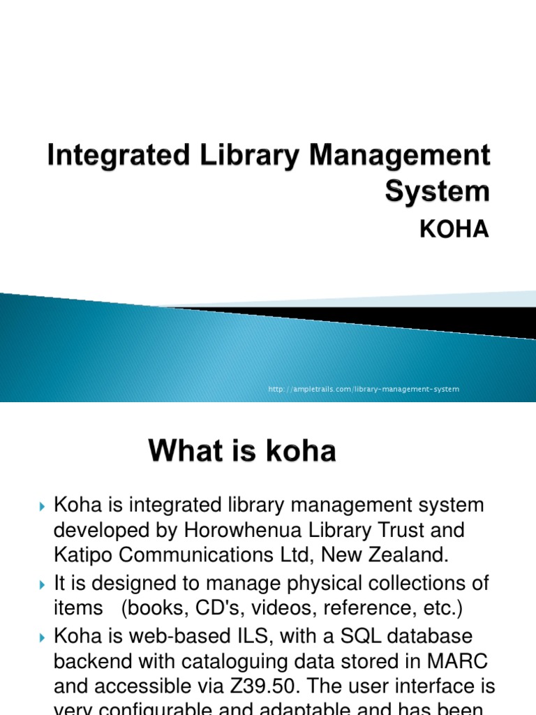 Koha: Comprehensive Library Management System | PDF | Library (Computing) | Areas Of Computer ...