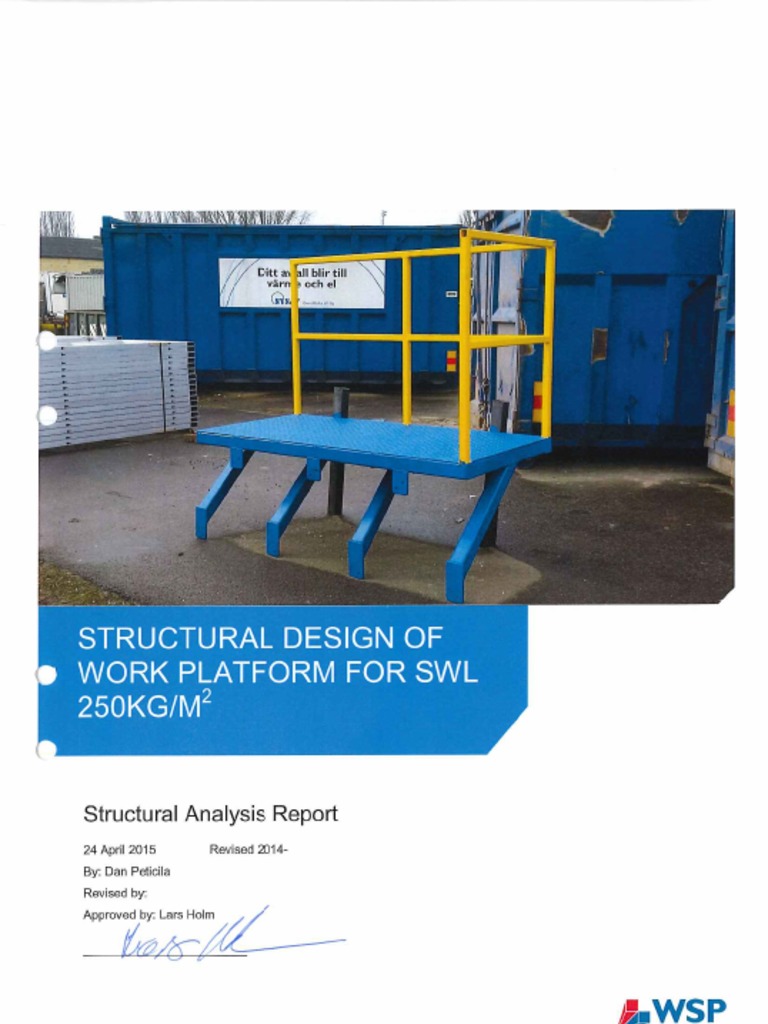 Structural Design of Work Platform For SWL 250kg - m2 | PDF | Strength ...