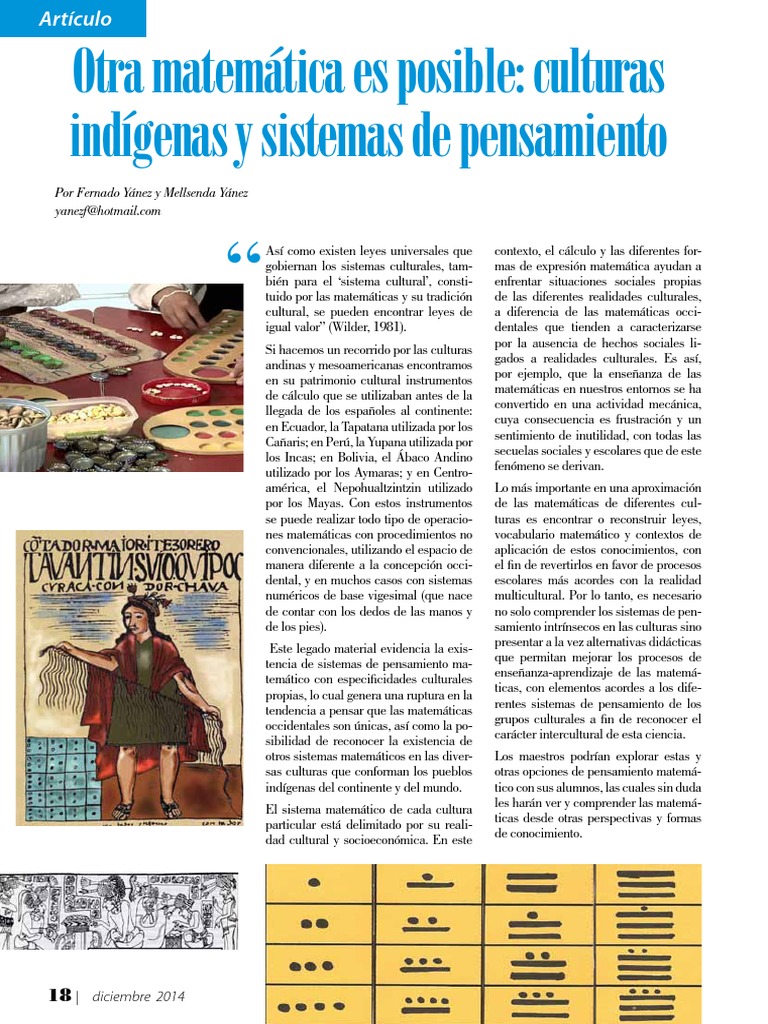 Matemáticas Indígenas: Sistemas y Cultura | PDF | Enseñanza de ...