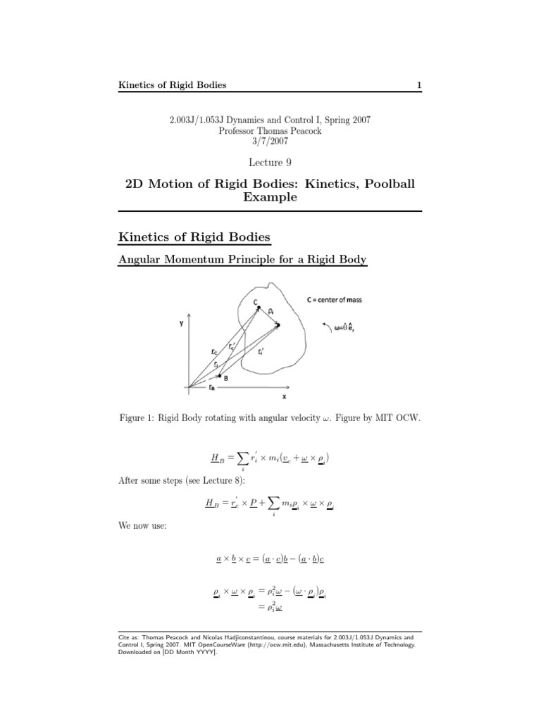 Lec09 Pdf Pdf Angular Momentum Rotation Around A Fixed Axis