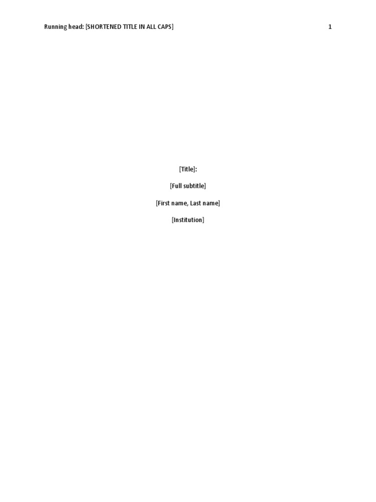 Running Head: (Shortened Title in All Caps) 1 | PDF