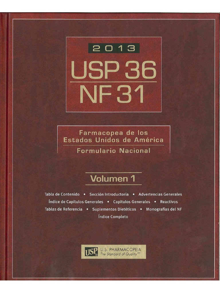 Usp 36 - NF 31 (Volumen 1) | PDF