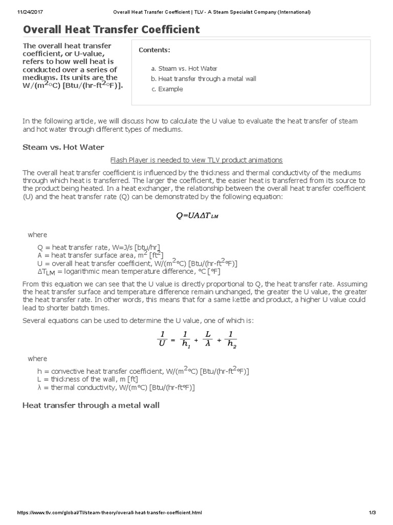 Overall Heat Transfer Coefficient | Download Free PDF | Heat Transfer ...