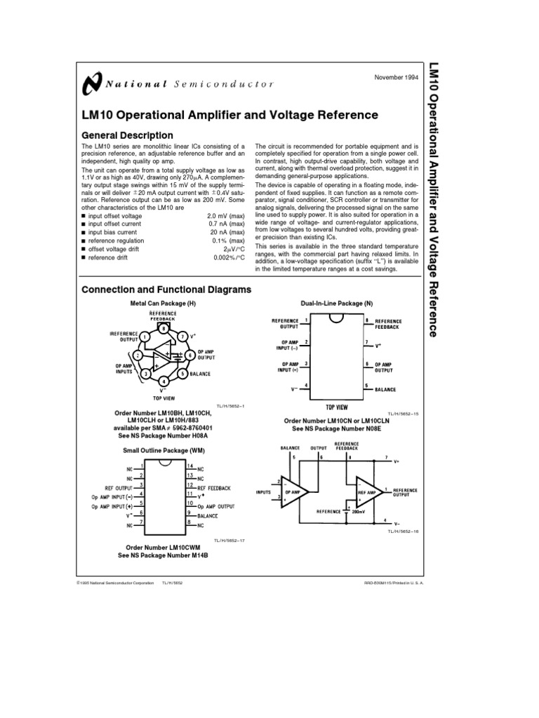 LM10 | Operational Amplifier | Amplifier